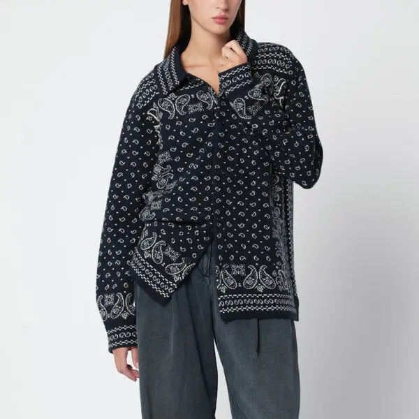 Guest In Residence Midnight Wild Rag Shirt-style Cardigan In Cashmere - Blue