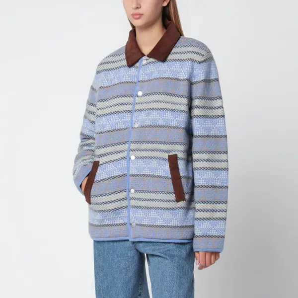 Guest In Residence Blue Western Industry Jacket With Jacquard Pattern - Multicolor