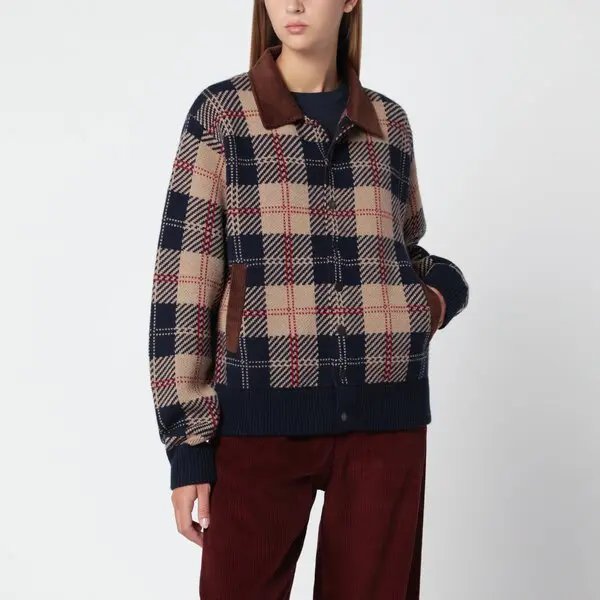 Guest In Residence Camel-colored Bober Jacket With Tartan Pattern