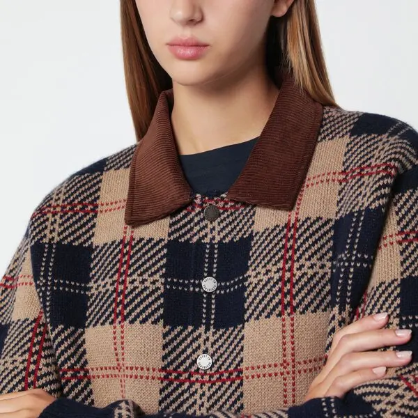 Guest In Residence Camel-colored Bober Jacket With Tartan Pattern