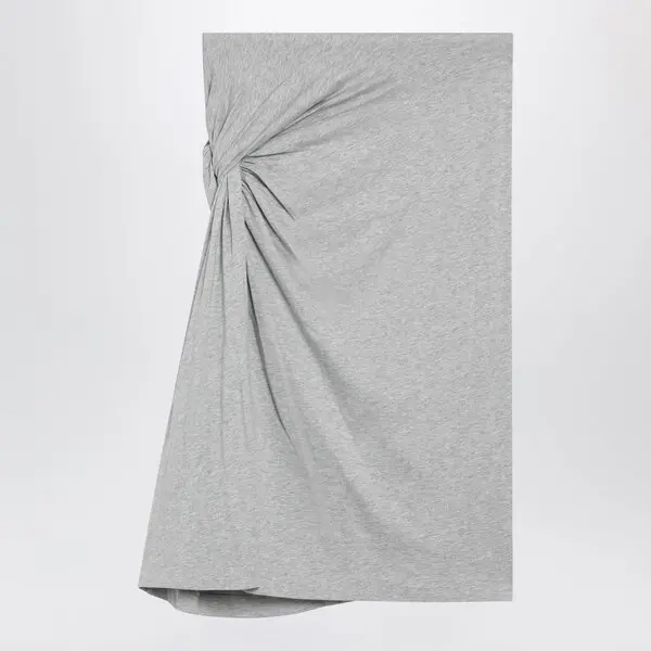 Dries Van Noten Grey Melange Skirt With Draped Detail - Gray