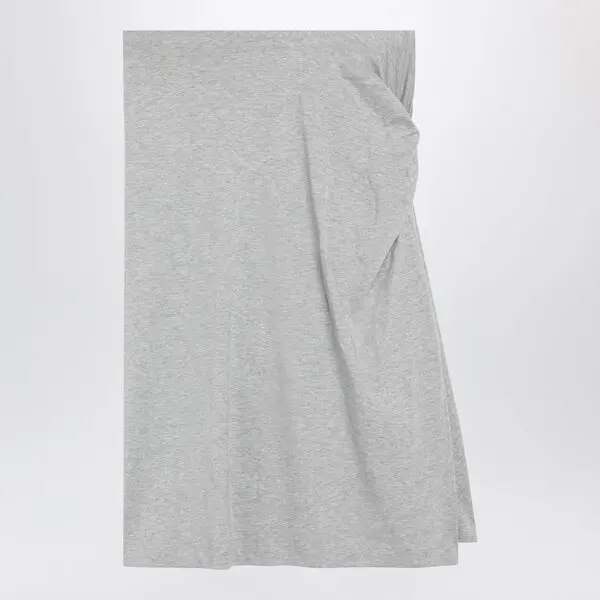Dries Van Noten Grey Melange Skirt With Draped Detail - Gray
