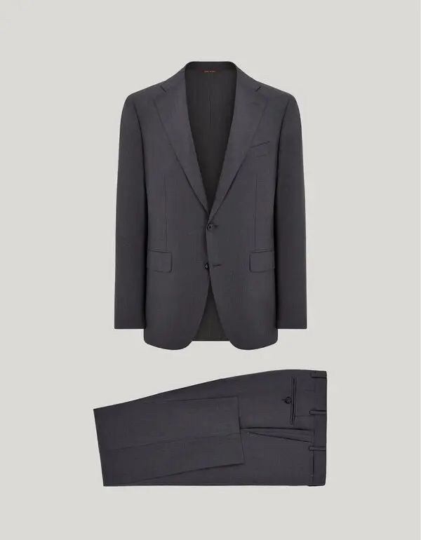 Canali Gray And Sand 150's Wool Pinstriped Modern-fit Suit
