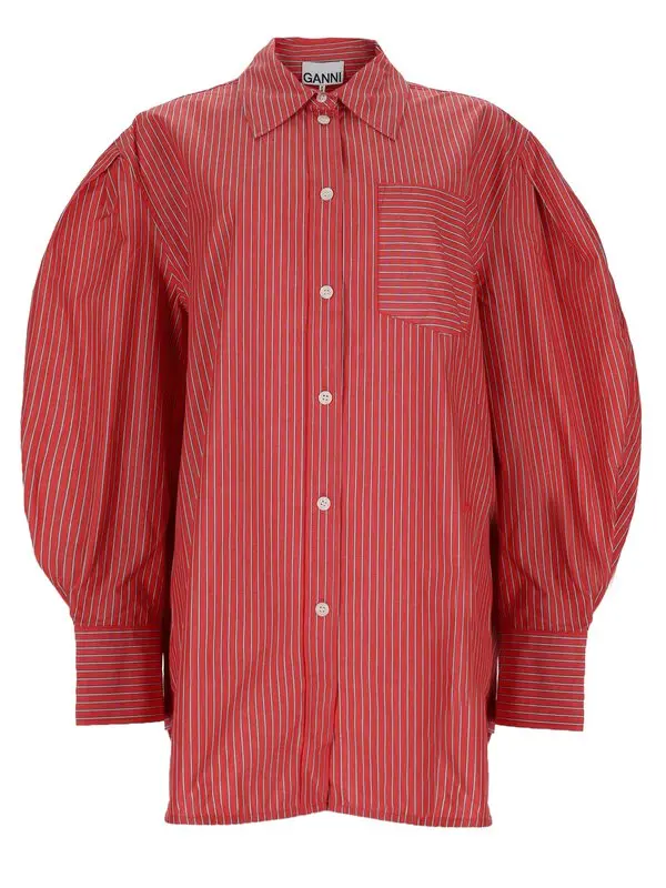 GANNI Camicia In Cotone A Righe