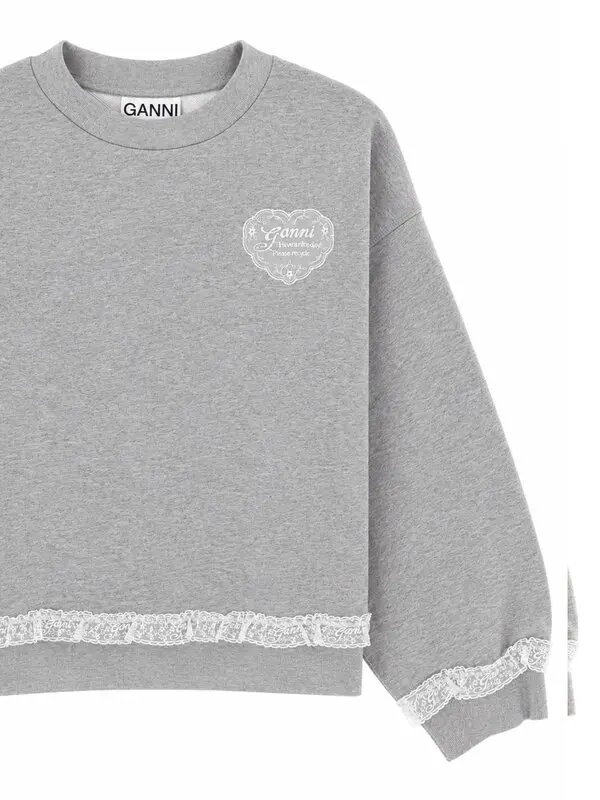 GANNI Felpa "isoli" Con Patch Logo