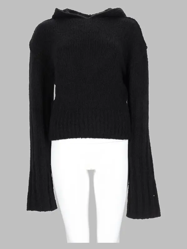 Rick Owens Maglia Cropped Con Cappuccio