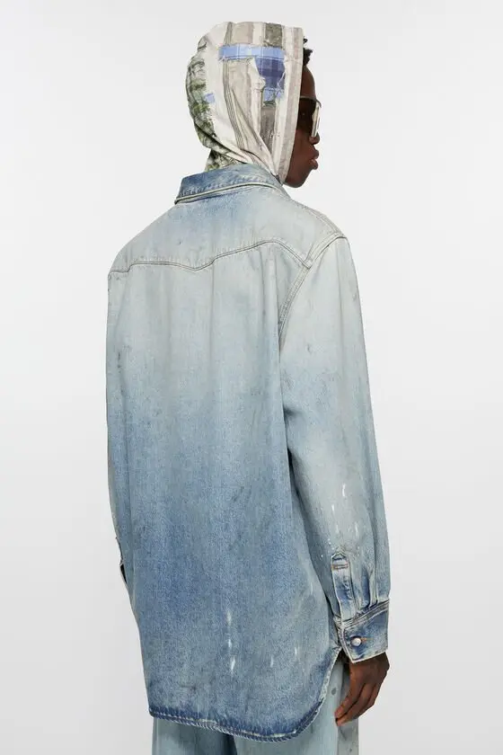 Acne Studios Paint Printed Denim Shirt