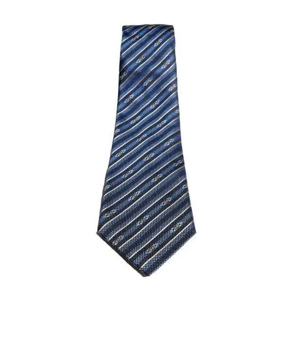 Gucci Striped Horsebit Tie - Blue