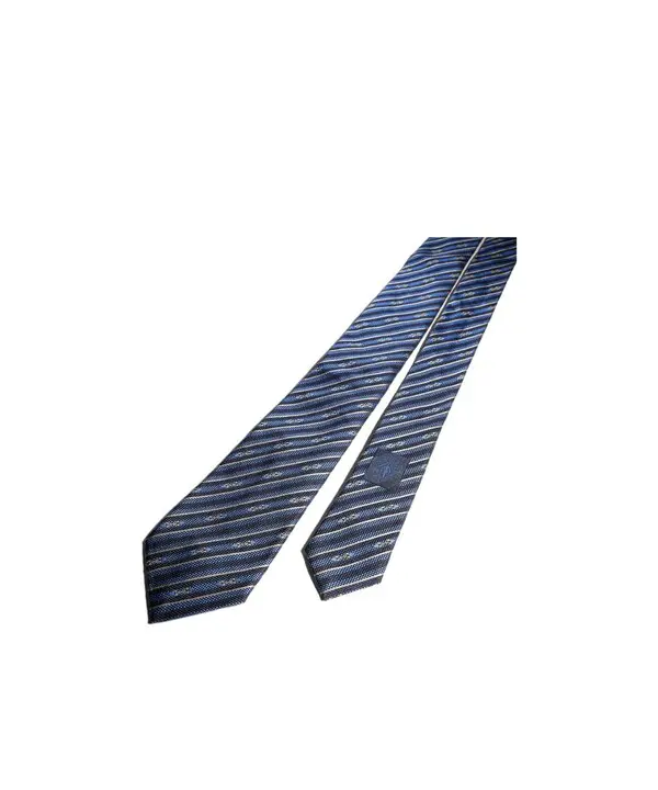 Gucci Striped Horsebit Tie - Blue