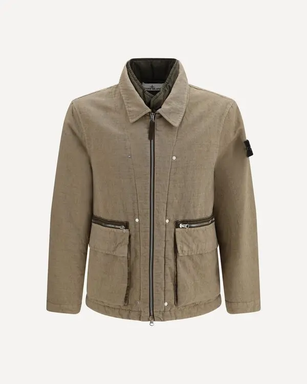 Stone Island Padded Cotton And Wool-blend Jacket