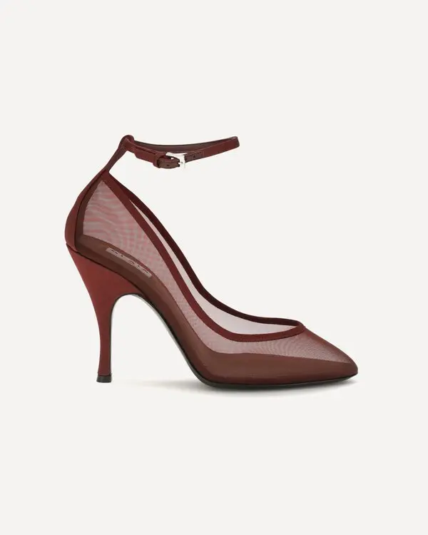 Alaïa Nude Mesh Pumps - Bordeaux