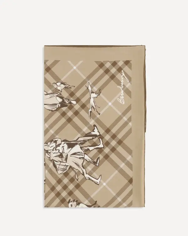 Burberry Check Silk Twill Scarf - Beige