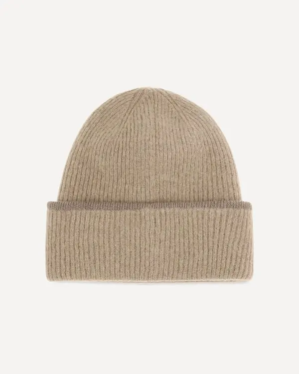 Jacquemus Gros Grain Ribbed Beanie - Beige