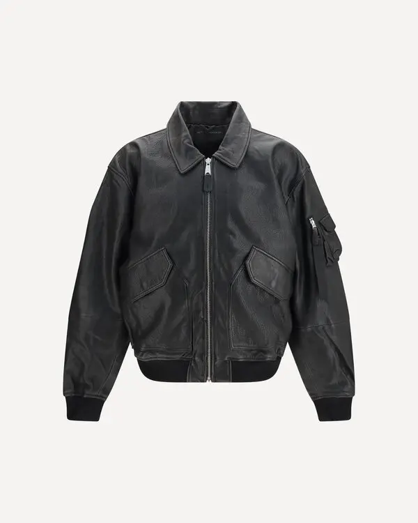 Alpha Industries Cwu-36/p Leather Uv Bomber Jacket
