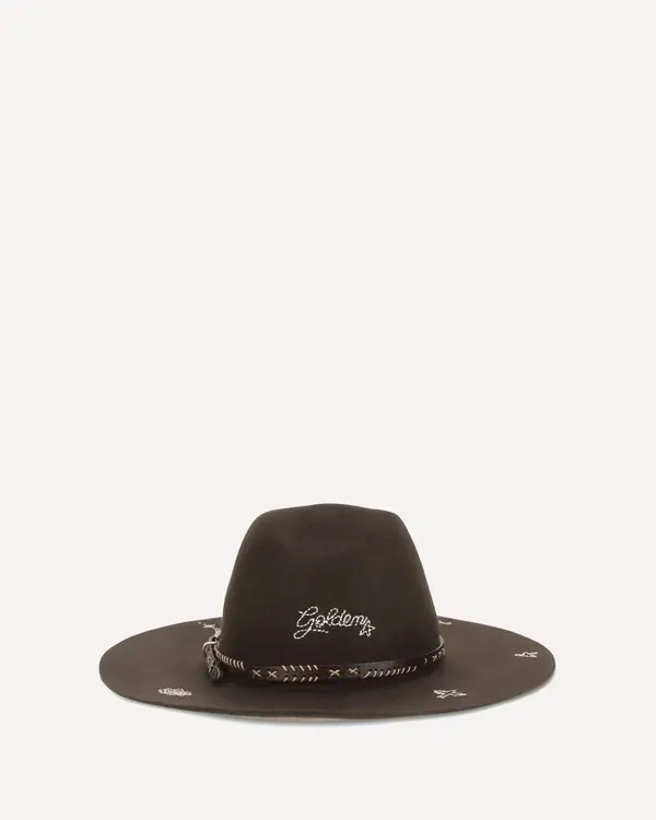 GOLDEN GOOSE Embroidered Wool Fedora