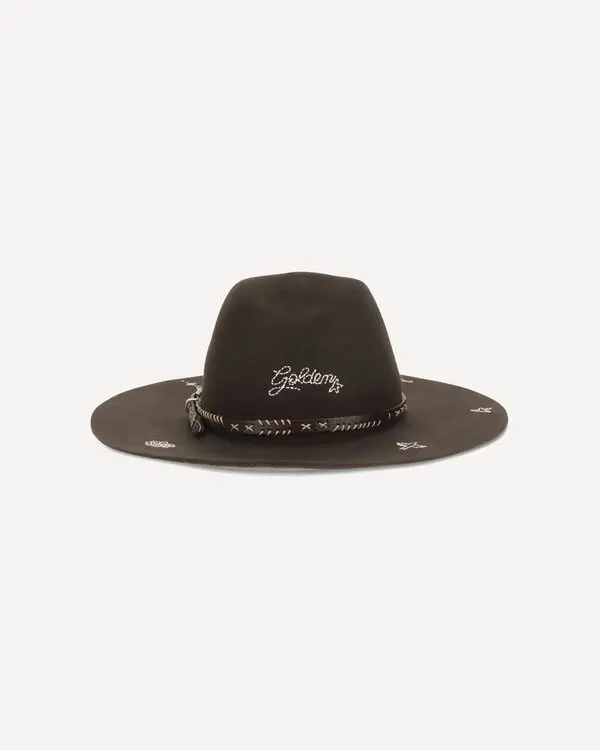 GOLDEN GOOSE Embroidered Wool Fedora