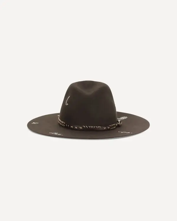 GOLDEN GOOSE Embroidered Wool Fedora
