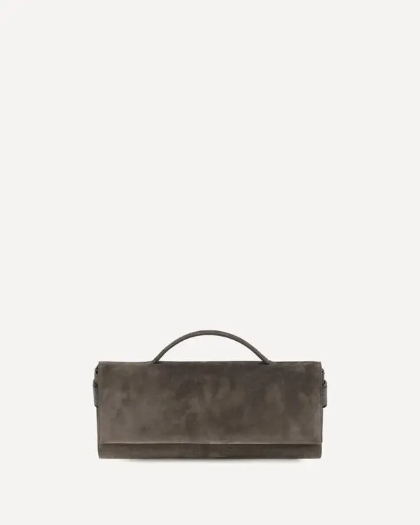 Brunello Cucinelli Essence Suede Top-handle Bag - Brown