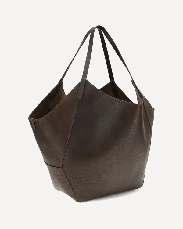 Brunello Cucinelli Leather Shopping Bag With Monili Detail