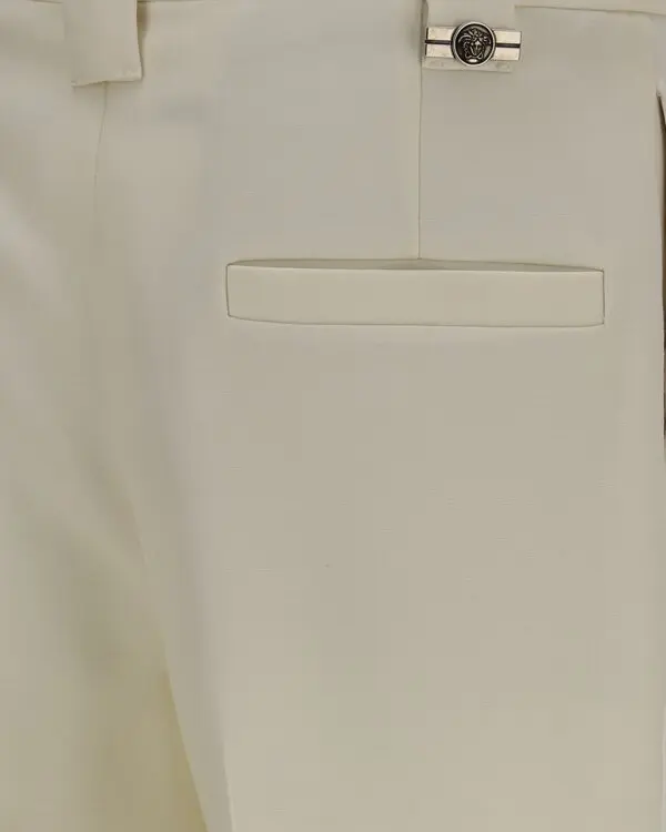 Versace Stretch Wool Pants - Cream