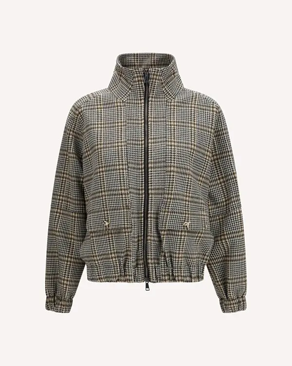 Fabiana Filippi Check Jersey Bomber Jacket
