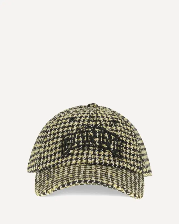 GANNI Woollen Check Cap