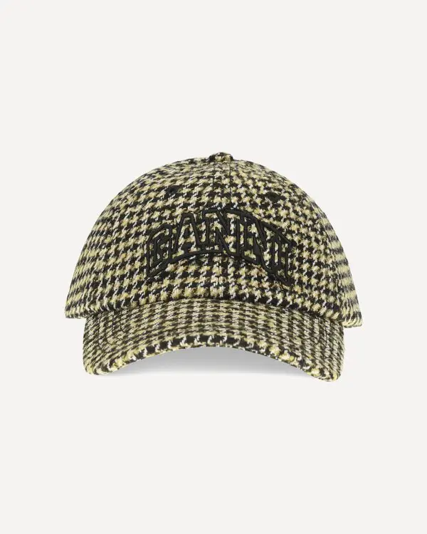 GANNI Woollen Check Cap