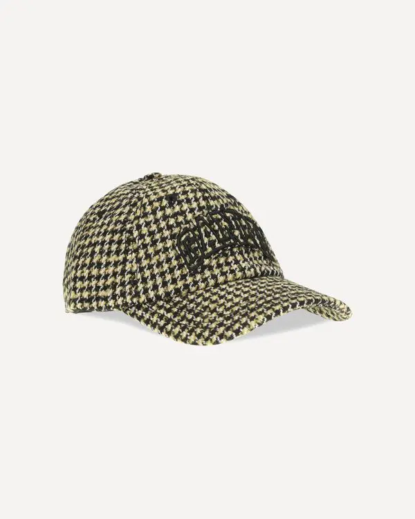 GANNI Woollen Check Cap