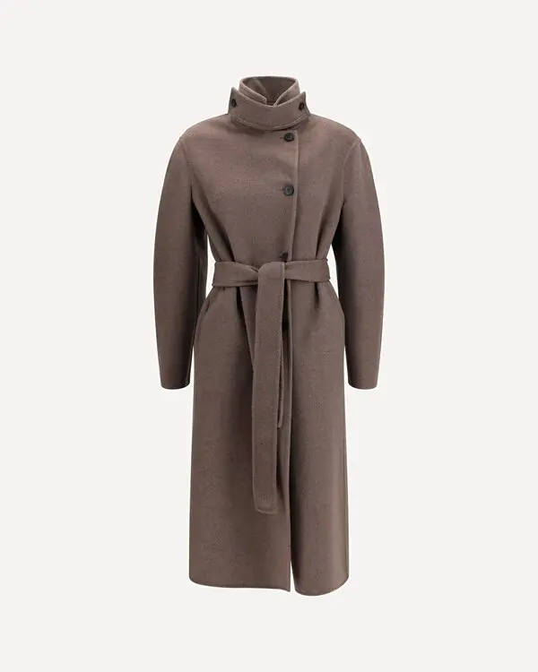 Fabiana Filippi Long Double Faced Wool And Cashmere Coat - Grey