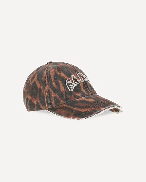 GANNI Ocelot Leopard Cap
