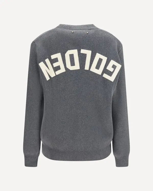 GOLDEN GOOSE Cotton Crewneck Sweater With Back Logo Feale
