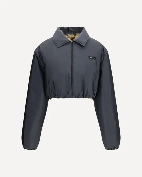 Miu Miu Technical Fabric And Shearling Windbreaker Jacket