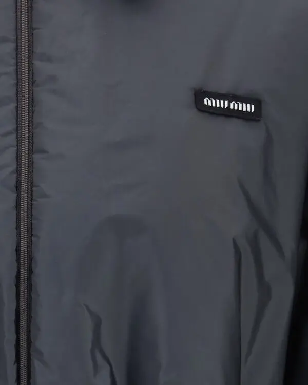 Miu Miu Technical Fabric And Shearling Windbreaker Jacket