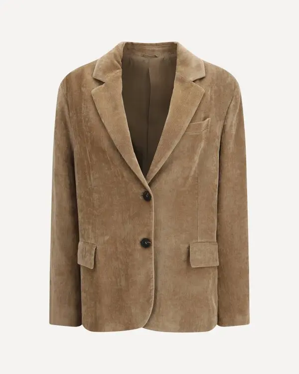 Brunello Cucinelli Fluid Corduroy Jacket With Monile