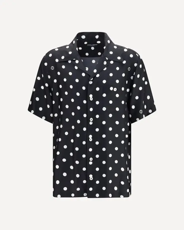 Dolce & Gabbana Polka Dot Silk Twill Shirt