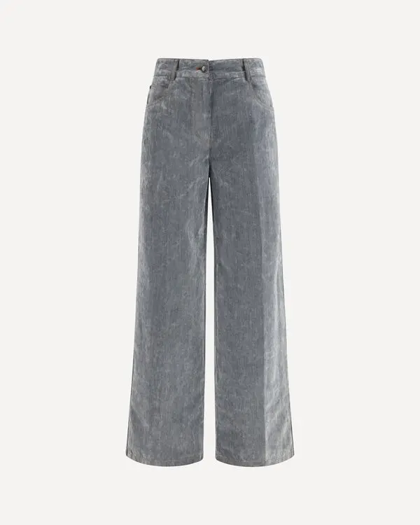 FORTE_FORTE Wde Leg Jeans N Flocked Denm