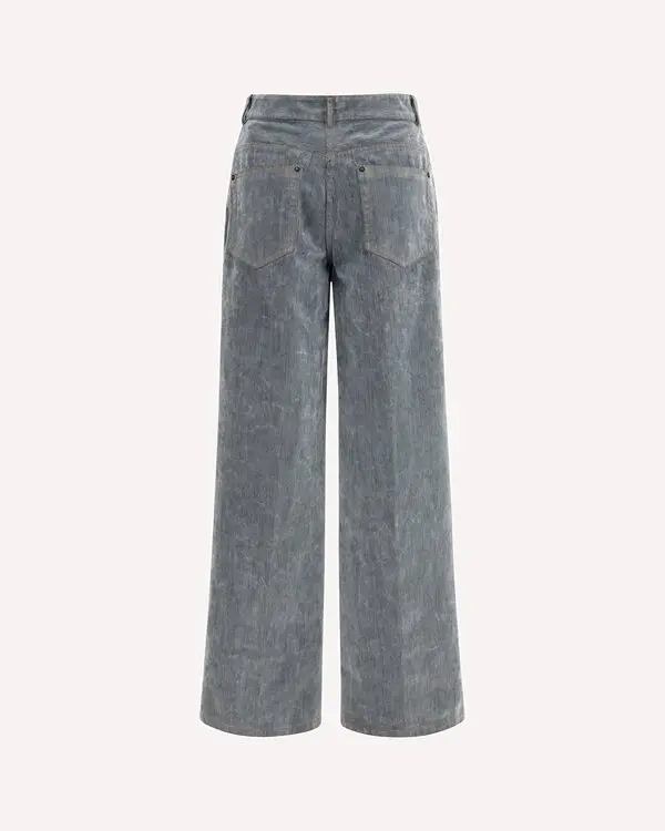 FORTE_FORTE Wde Leg Jeans N Flocked Denm