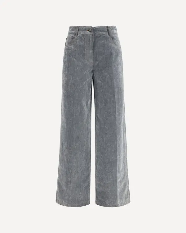 FORTE_FORTE Wde Leg Jeans N Flocked Denm - Grey