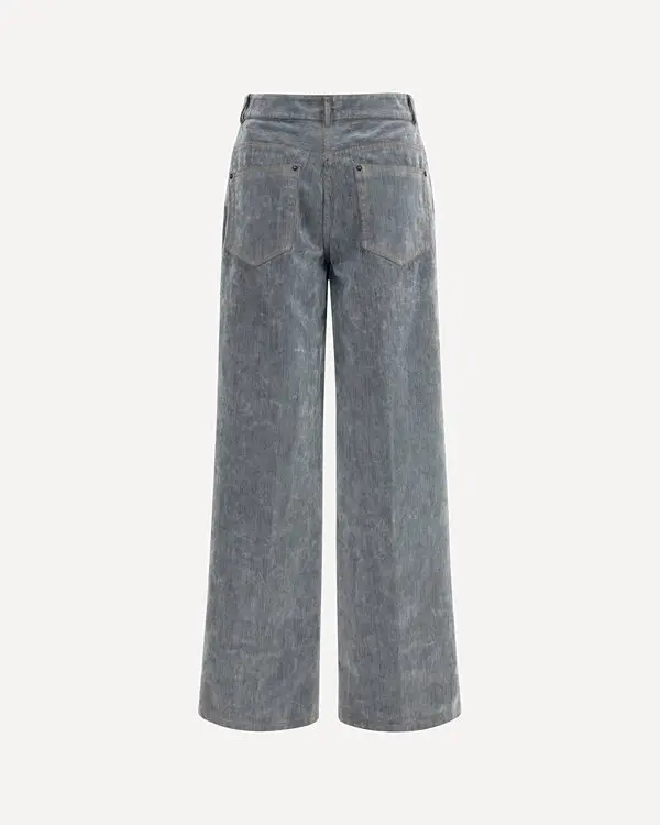FORTE_FORTE Wde Leg Jeans N Flocked Denm - Grey