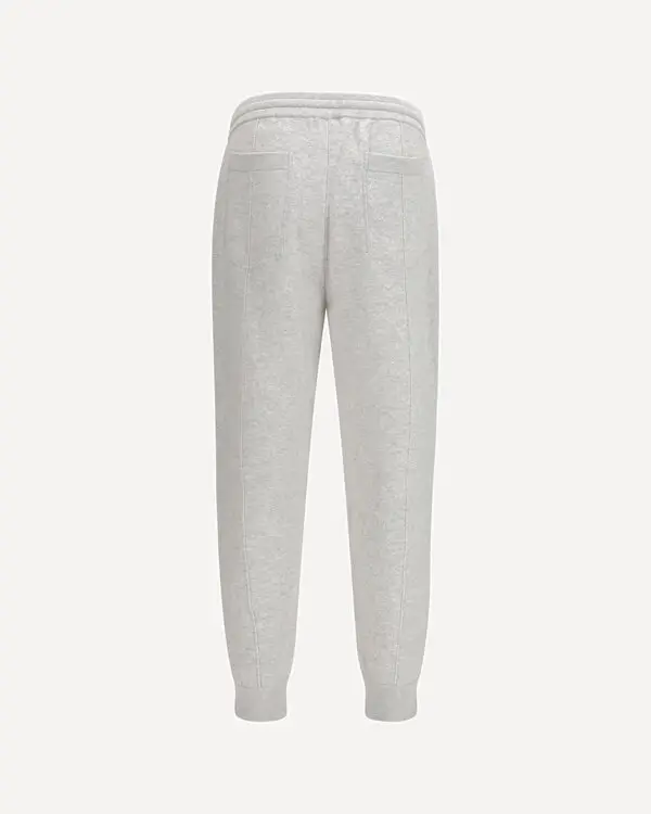 Brunello Cucinelli Double-knit Cahmere Pant With Crête And Zip At The Hem - Grey