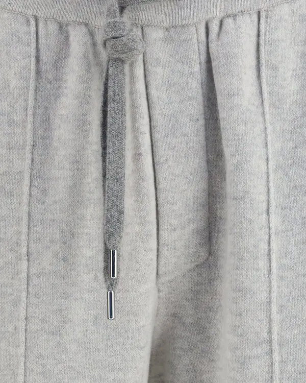 Brunello Cucinelli Double-knit Cahmere Pant With Crête And Zip At The Hem - Grey