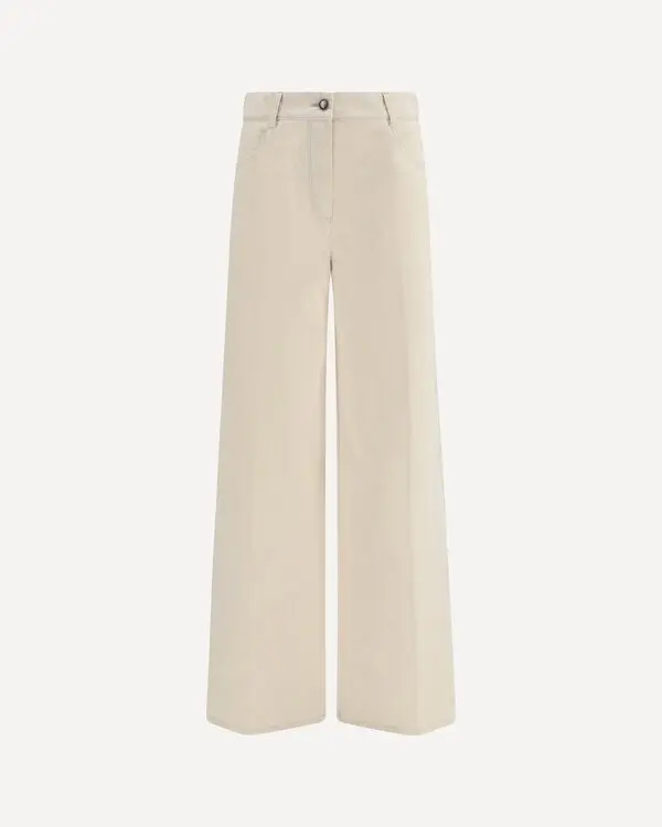 FORTE_FORTE Wde Leg Jeans N Flocked Denm