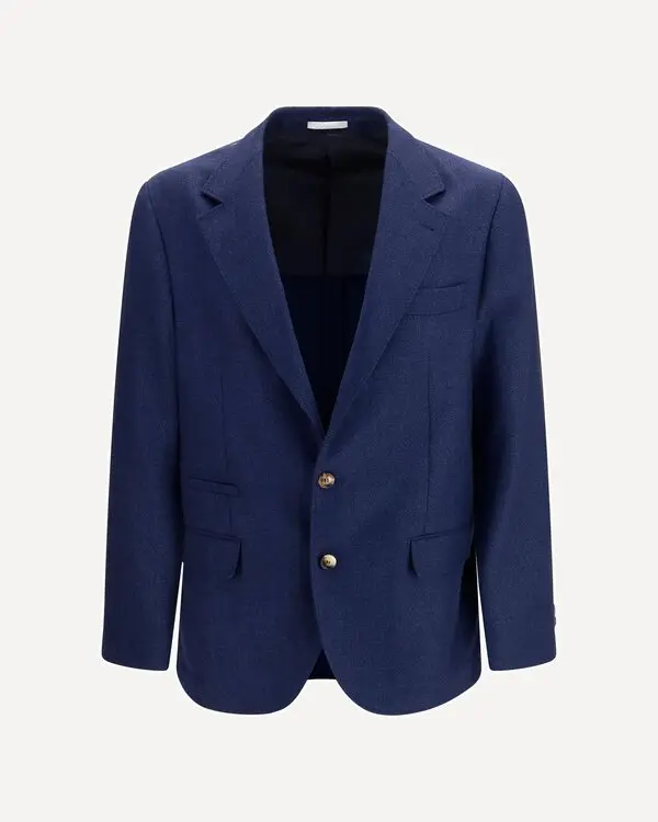 Brunello Cucinelli Single Breasted Wool Blazer