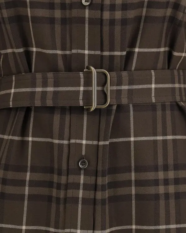 Burberry Check Cotton Shirt Dress - Brown