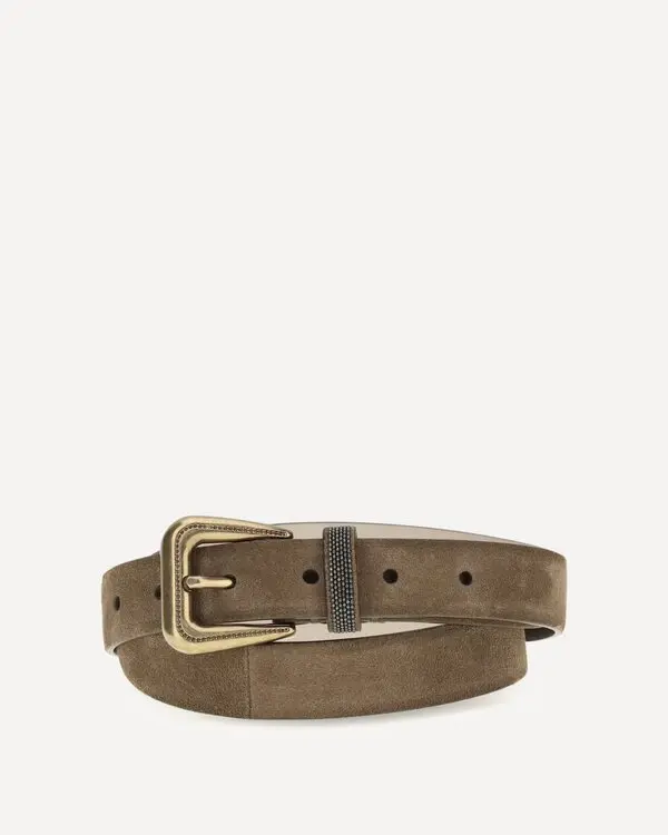 Brunello Cucinelli Uede Belt With Monili Detail - Brown