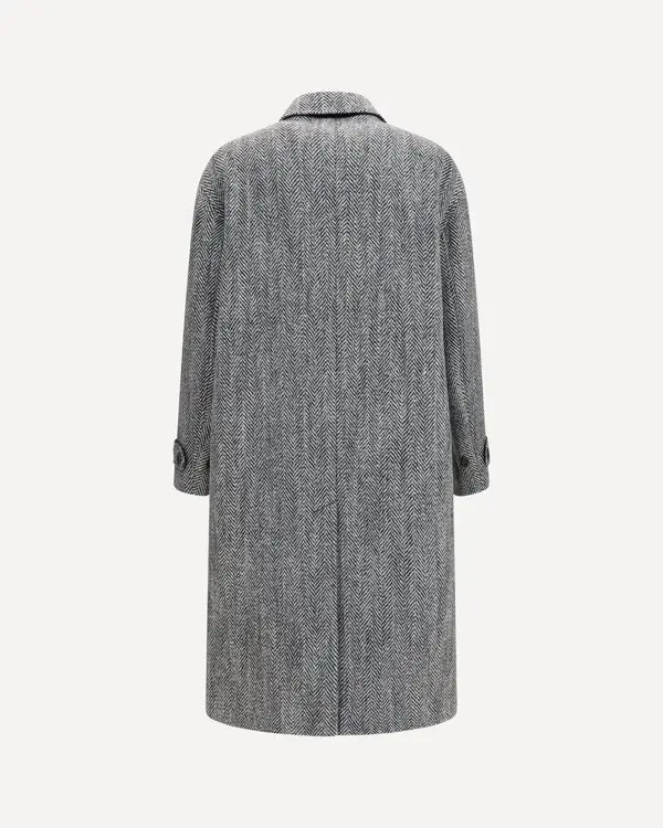 Dolce & Gabbana Chevron Wool-blend Single-breasted Coat - Grey