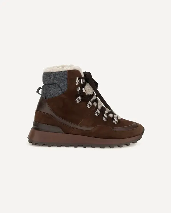 Brunello Cucinelli Suede Lace-up Ankle Boots