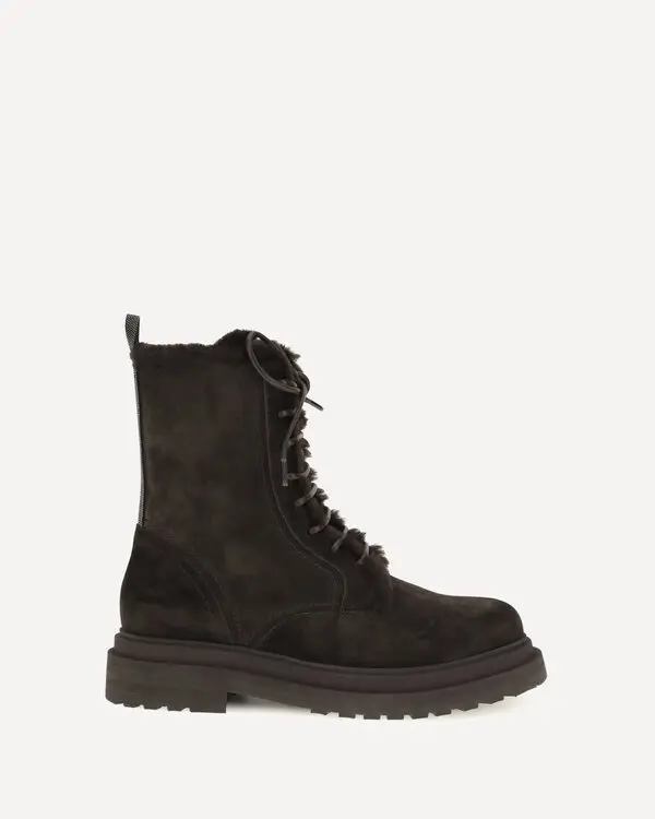 Brunello Cucinelli Laced Ankle Boots - Black