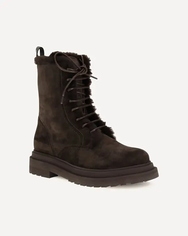 Brunello Cucinelli Laced Ankle Boots - Black