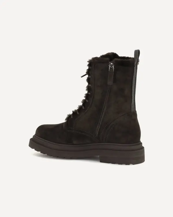 Brunello Cucinelli Laced Ankle Boots - Black